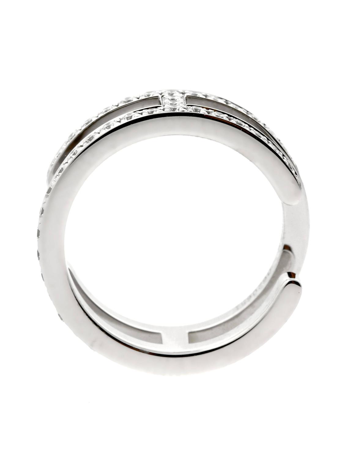 Hermes Diamond Gold H Eternity Ring For Sale at 1stdibs