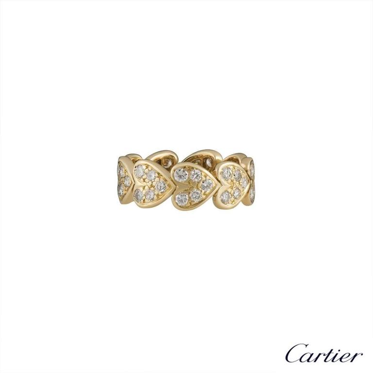 Cartier Diamond Heart Link Ring at 1stDibs | cartier link ring