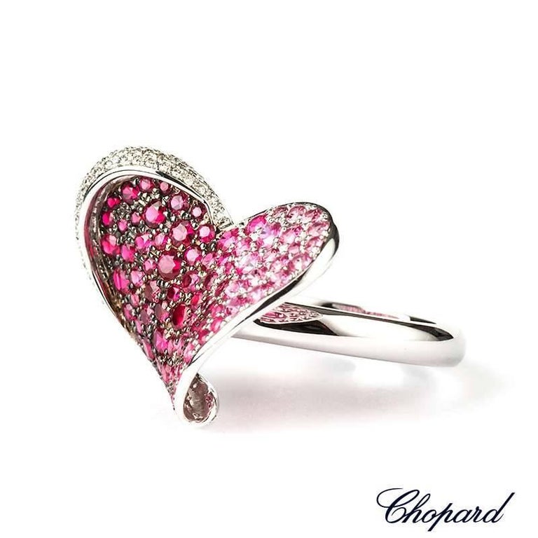 Chopard Ruby and Diamond Heart Flower Ring For Sale at 1stDibs ...