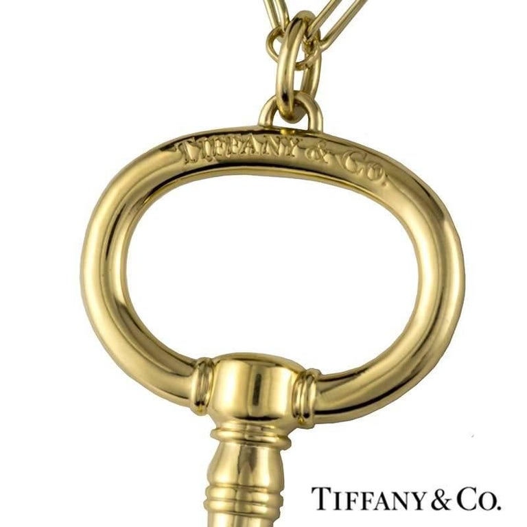 Tiffany and Co. Yellow Gold Key Pendant and Chain at 1stDibs | tiffany ...