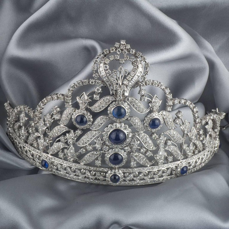 Stunning Diamond and Sapphire Tiara at 1stDibs | sapphire tiara for ...