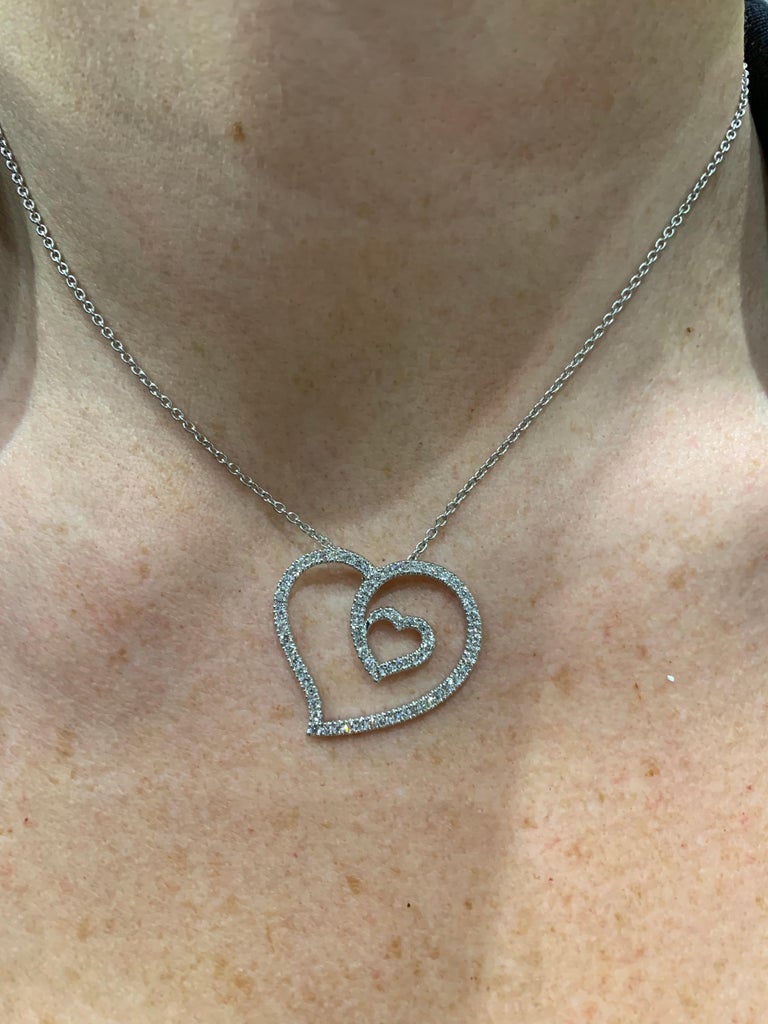 Roberto Coin Diamond Heart Pendant For Sale at 1stDibs