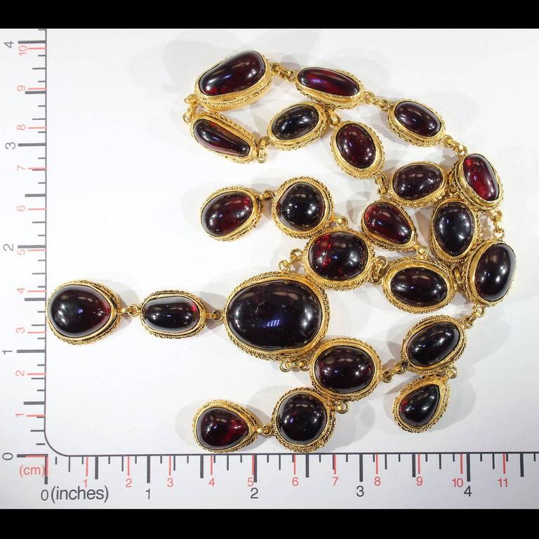 Austro-Hungarian Carbuncle Garnet Necklace Silver Gilt at 1stDibs