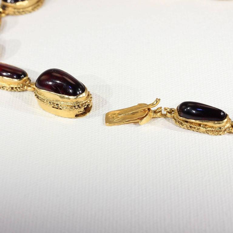 Austro-Hungarian Carbuncle Garnet Necklace Silver Gilt at 1stDibs