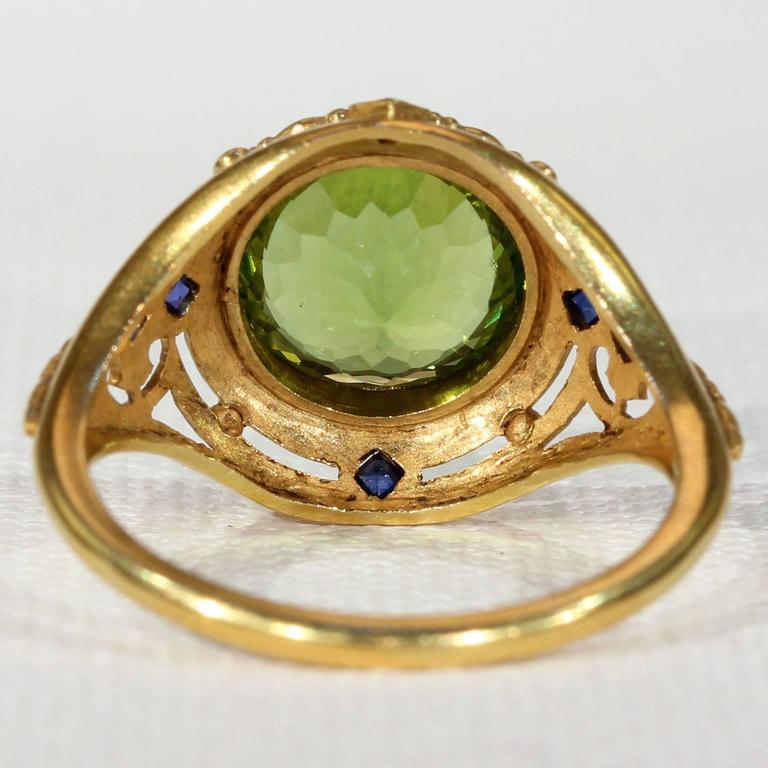 Stunning Austrian Art Deco Peridot Gold Ring For Sale at 1stDibs