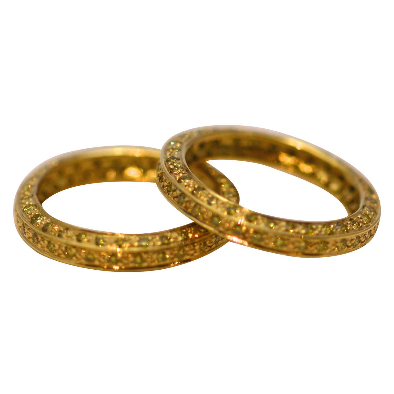 Pair of Diamond Gold Rings at 1stDibs