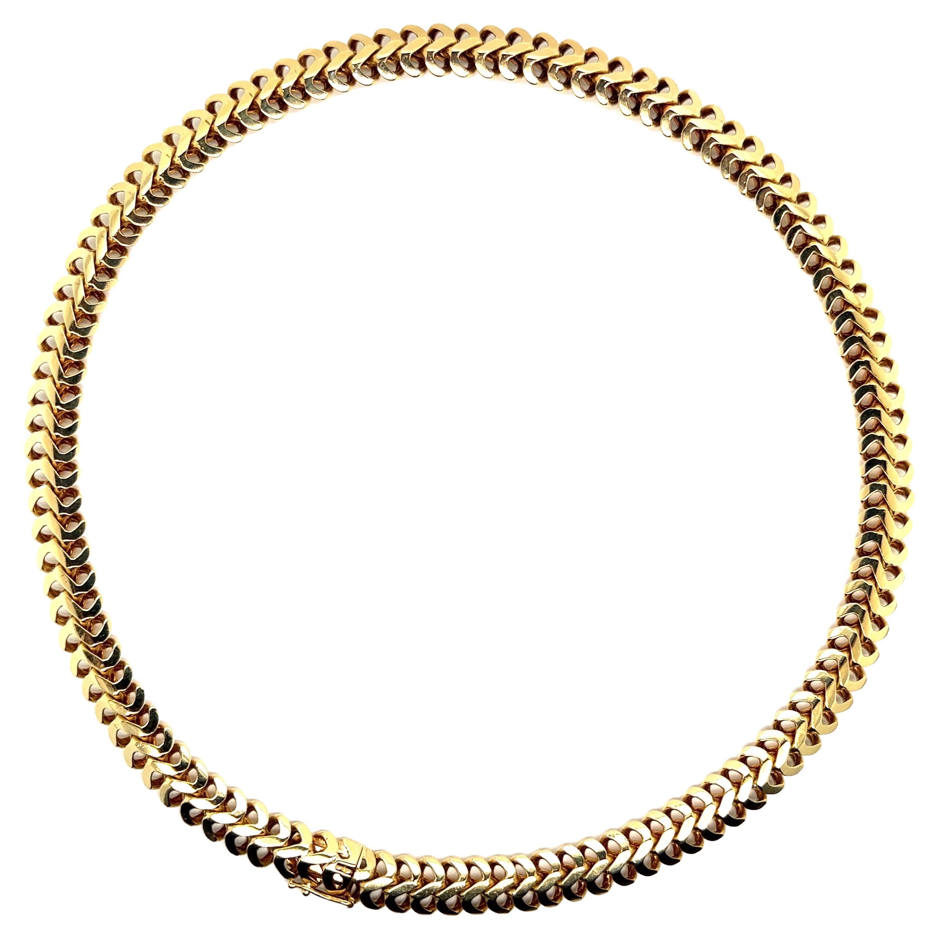 Woven Mesh Yellow Gold Necklace For Sale at 1stDibs