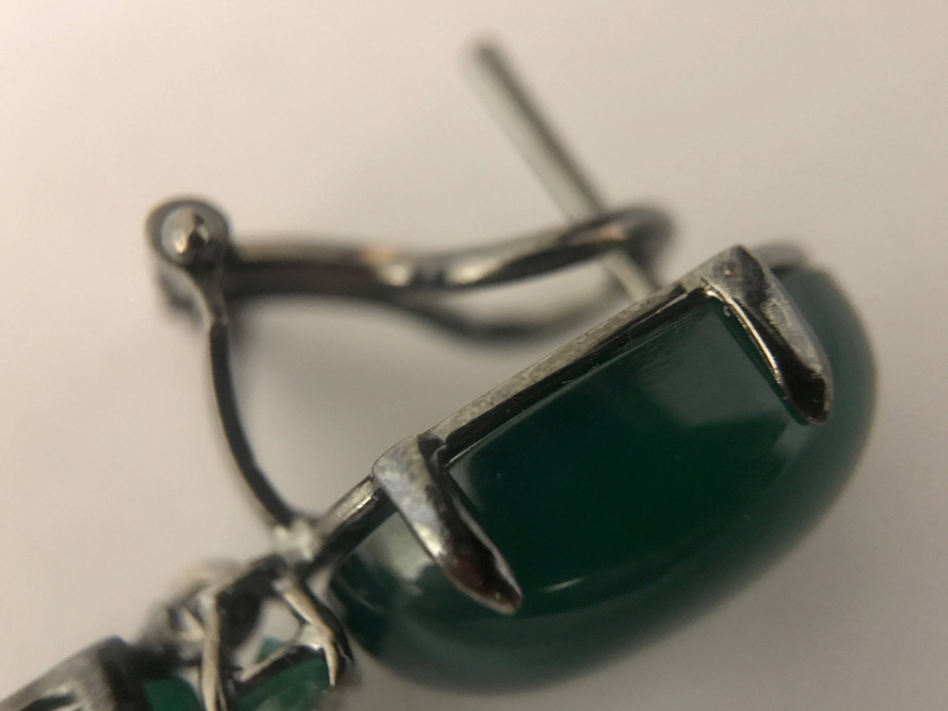 Green Agates Lapis Lazuli Grey Gold Chandelier Earrings For Sale at ...