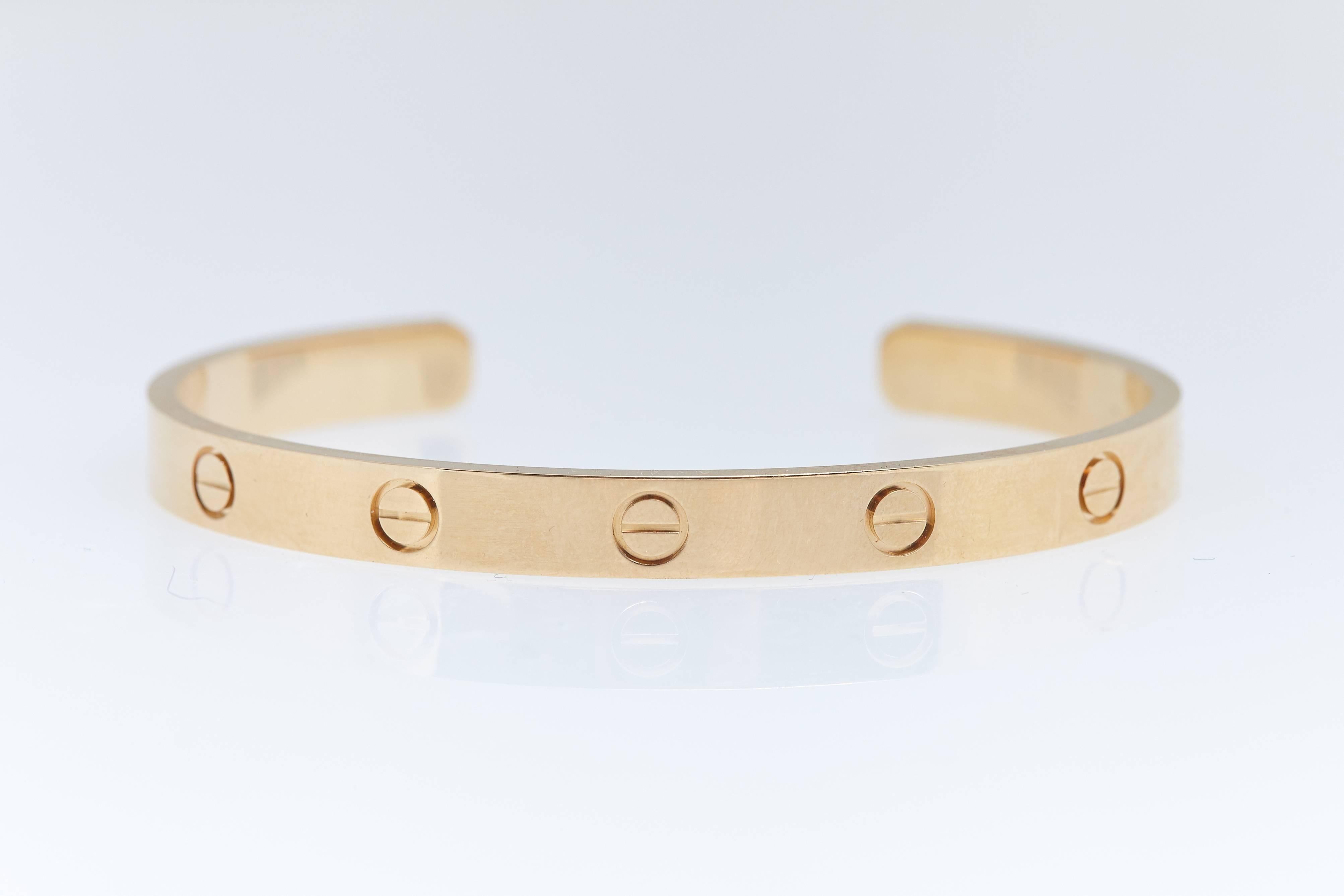 Cartier Gold Love Bangle Bracelet at 1stDibs