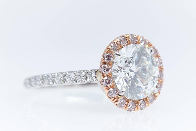 2.36 GIA F Color Internally Flawless Diamond Centre Stone Pink Diamond ...