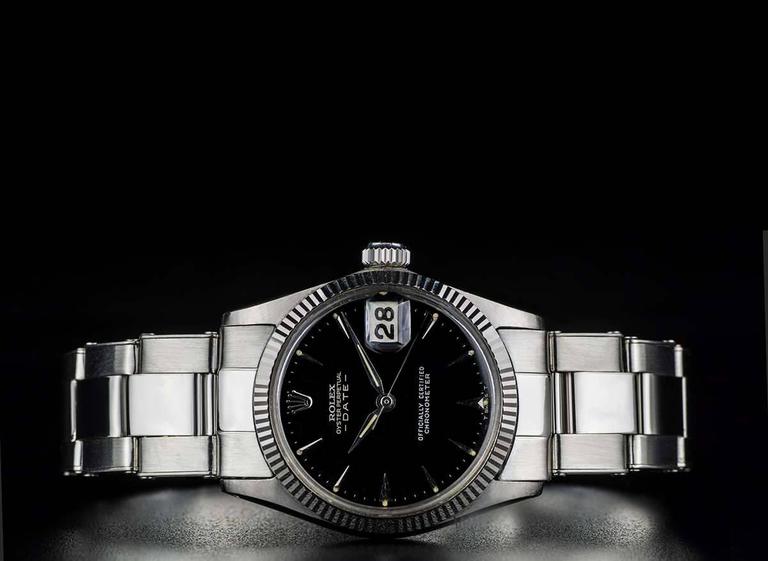 Rare White Gold Vintage Rolex Mid-Size Date Wristwatch at 1stDibs