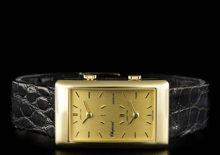 Chopard Gold Champagne Dial Dual Time Zone Kutchinsky Gents Manual Wind ...