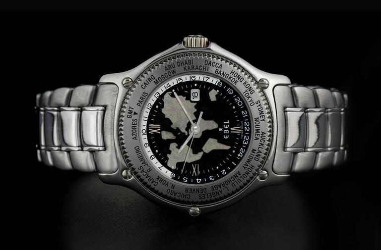 Ebel Platinum Voyager GMT Worldtime Automatic Wristwatch at 1stDibs ...