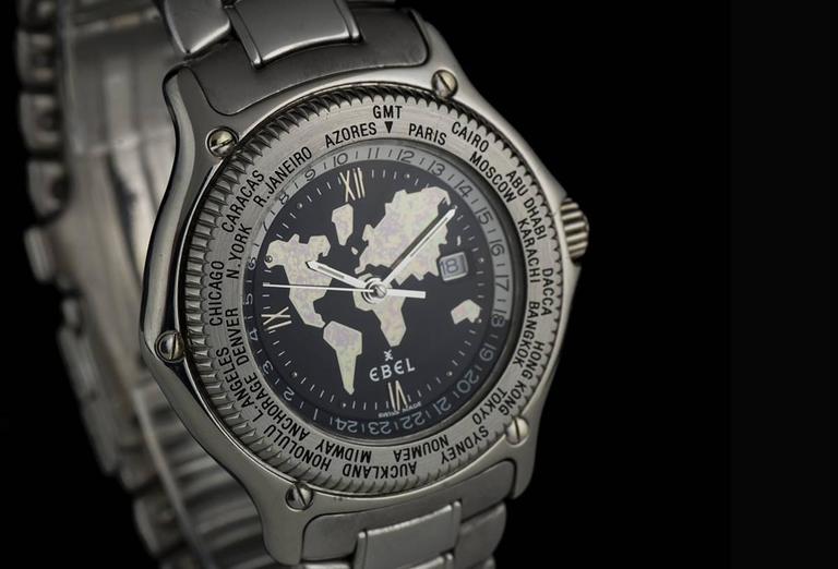 Ebel Platinum Voyager GMT Worldtime Automatic Wristwatch at 1stDibs ...