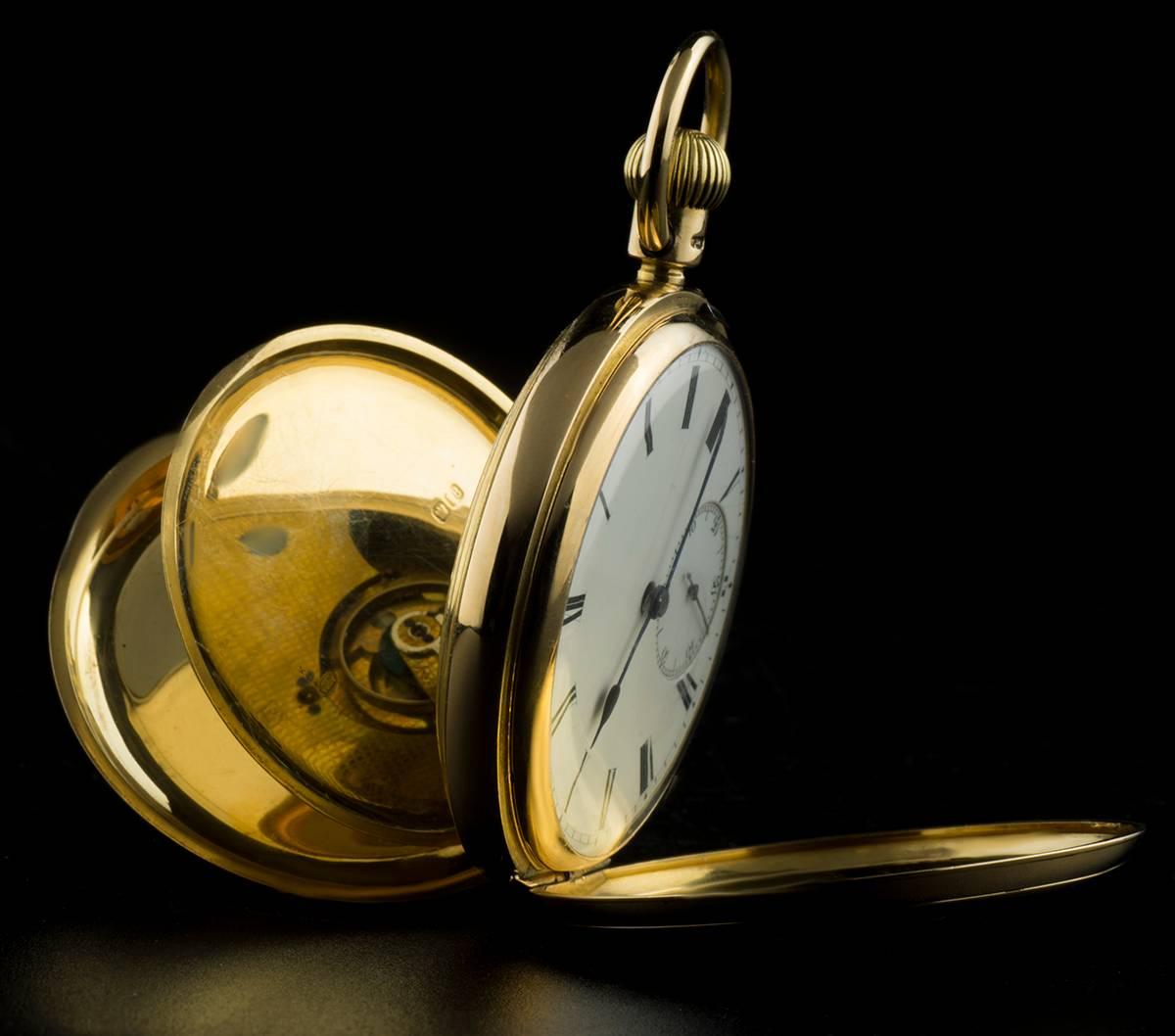 Yellow Gold White Enamel Roman Dial Pocket Watch at 1stDibs | roman ...