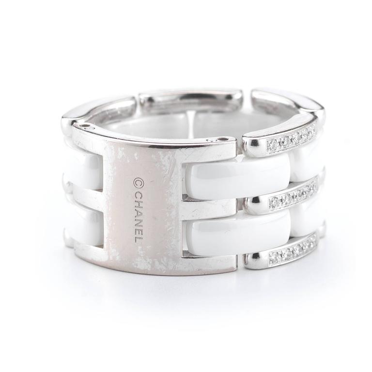 Chanel Ceramic Diamond Gold Ultra Ring at 1stDibs