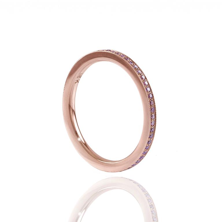 Rose Gold and Pink Diamond Eternity Wedding Band at 1stDibs | pink ...