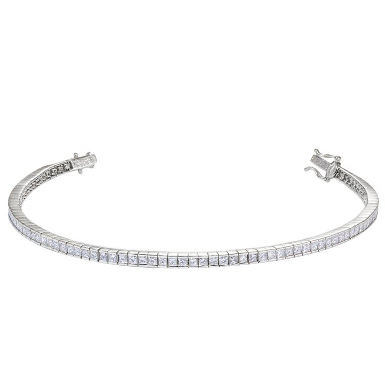 Roman Malakov 3 56 Carat Total Princess Cut Diamond Tennis Bracelet For