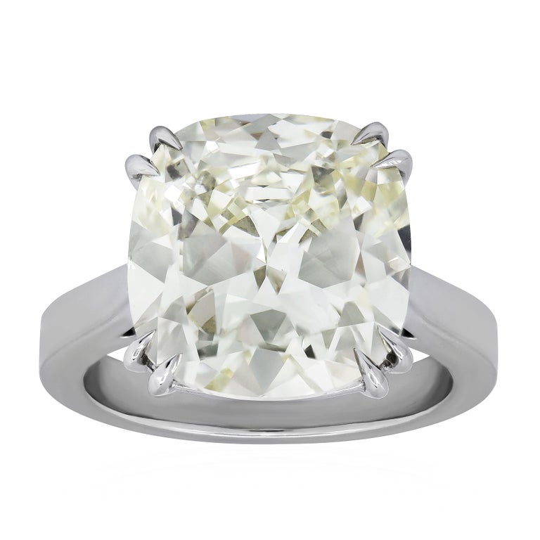 10 Carat Cushion Cut Diamond Solitaire Ring at 1stdibs