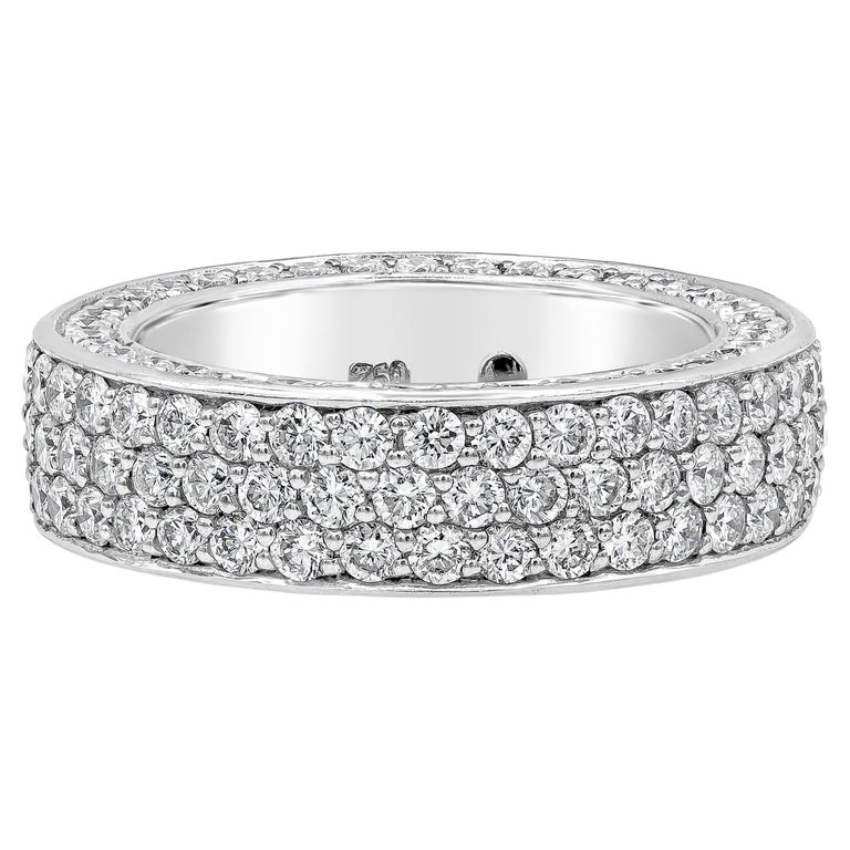 Roman Malakov 3.67 Carat Total Round Diamond Cigar Wedding Band in ...