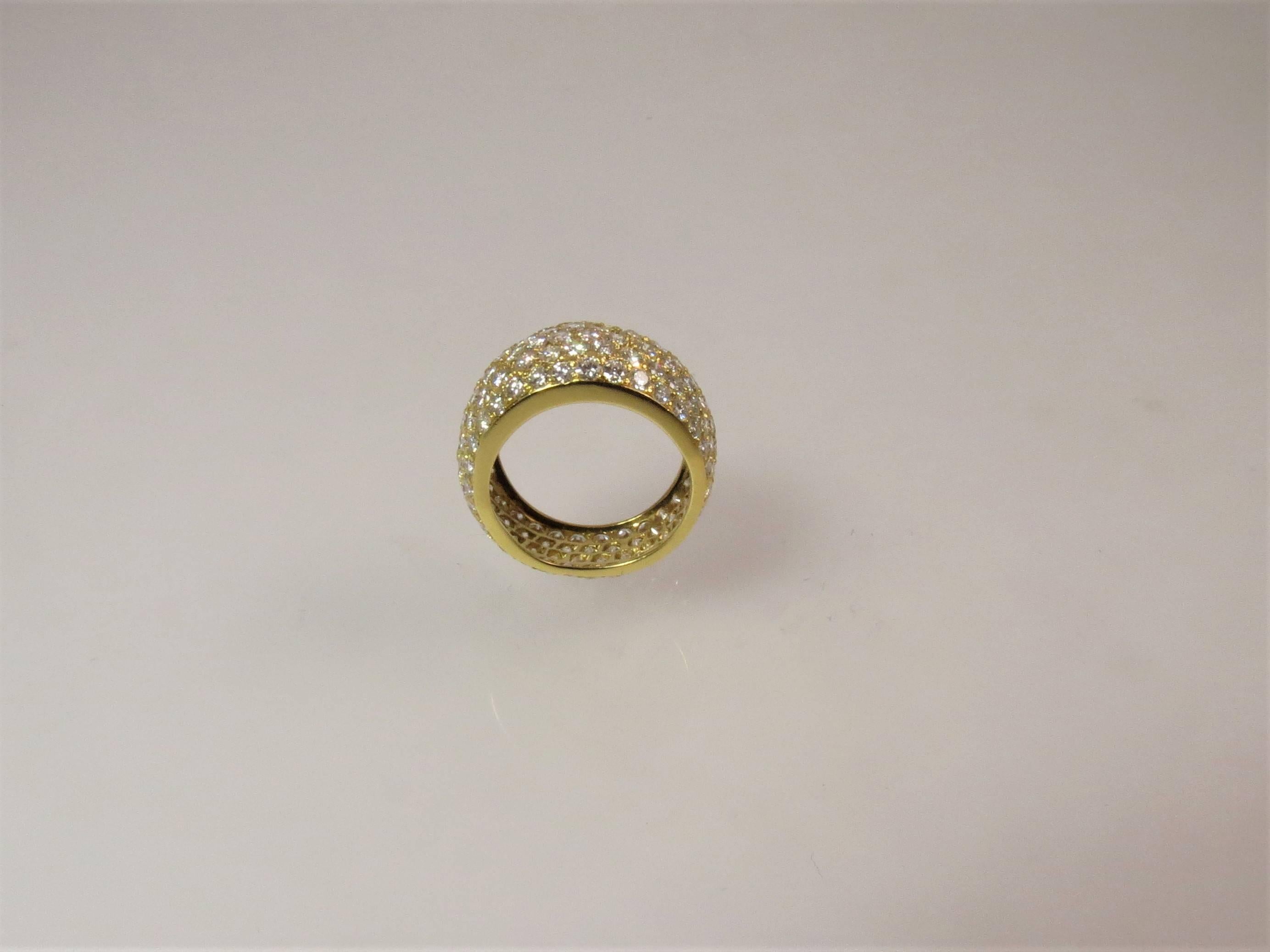 All Around Tapered Pave Diamond Gold Ring at 1stDibs | tapered pave ...