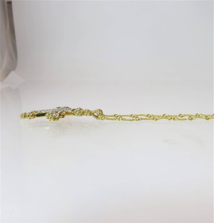 Cassis 18K Yellow Gold and Diamond Cross Pendant Suspended from 18 ...