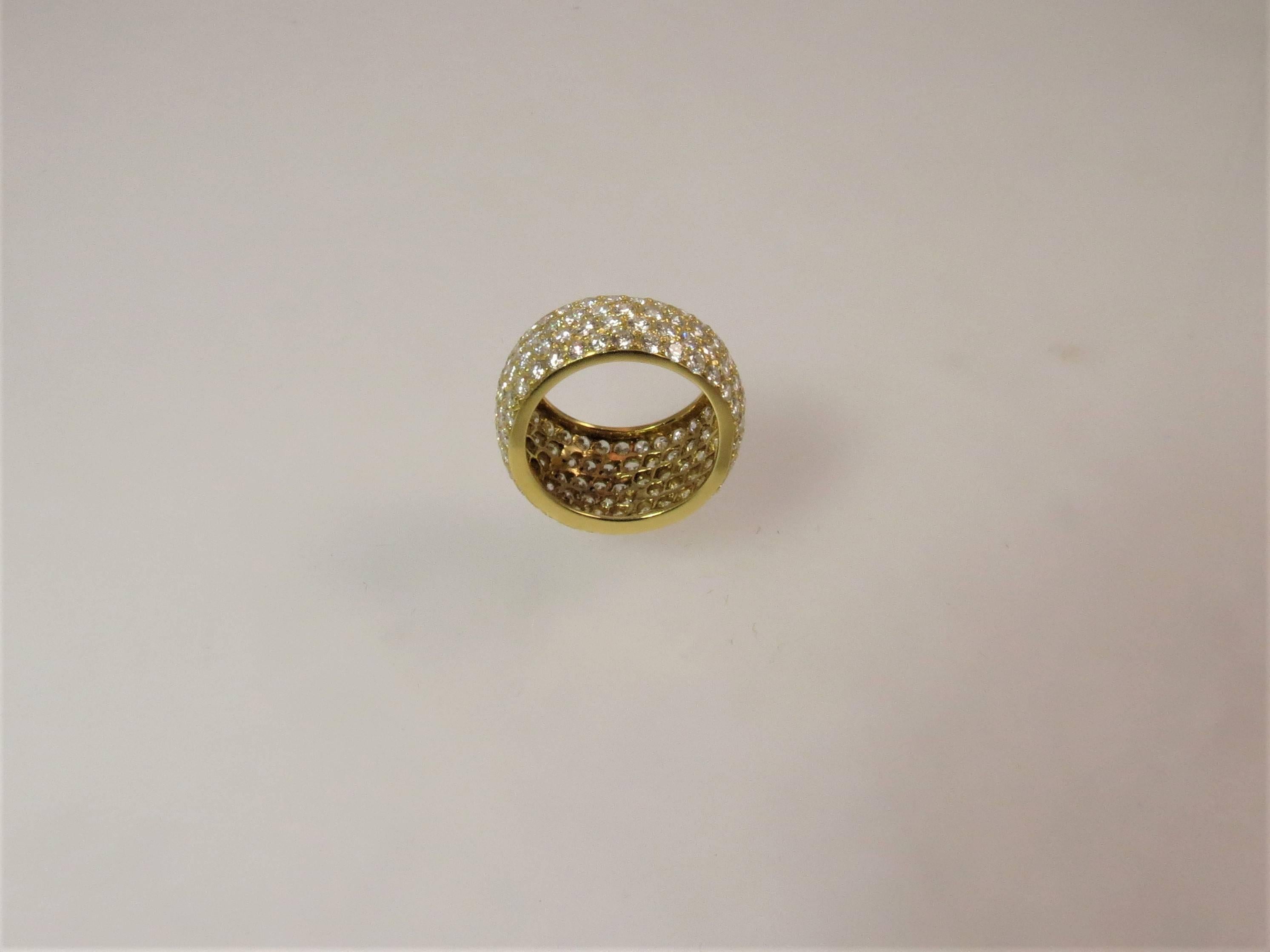 All Around Tapered Pave Diamond Gold Ring at 1stDibs | tapered pave ...