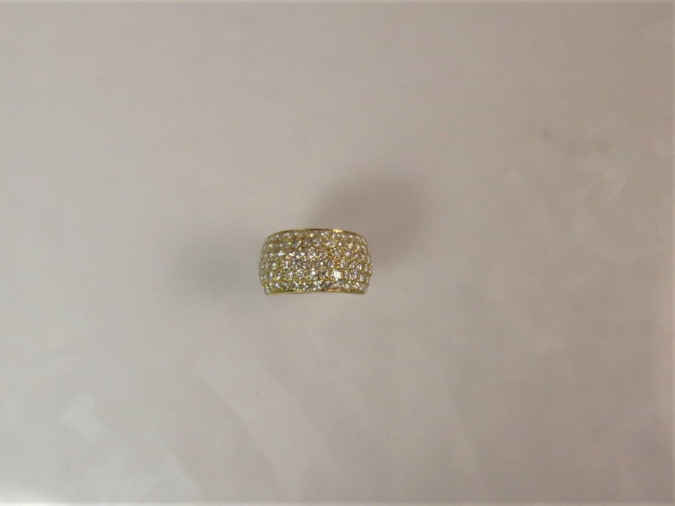 All Around Tapered Pave Diamond Gold Ring at 1stDibs | tapered pave ...