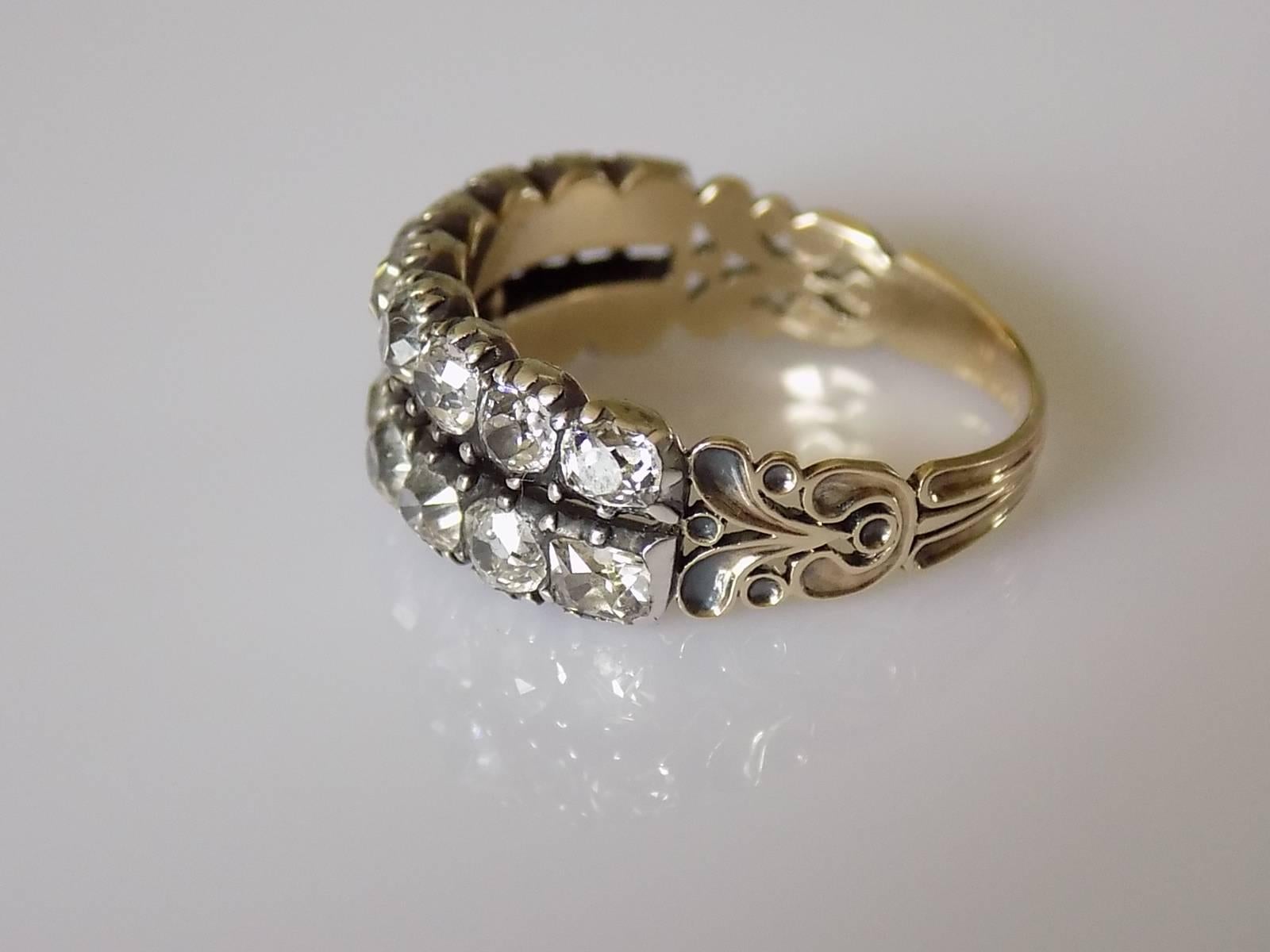 Georgian Two Row Diamond Half Eternity Ring at 1stDibs | georgian ...