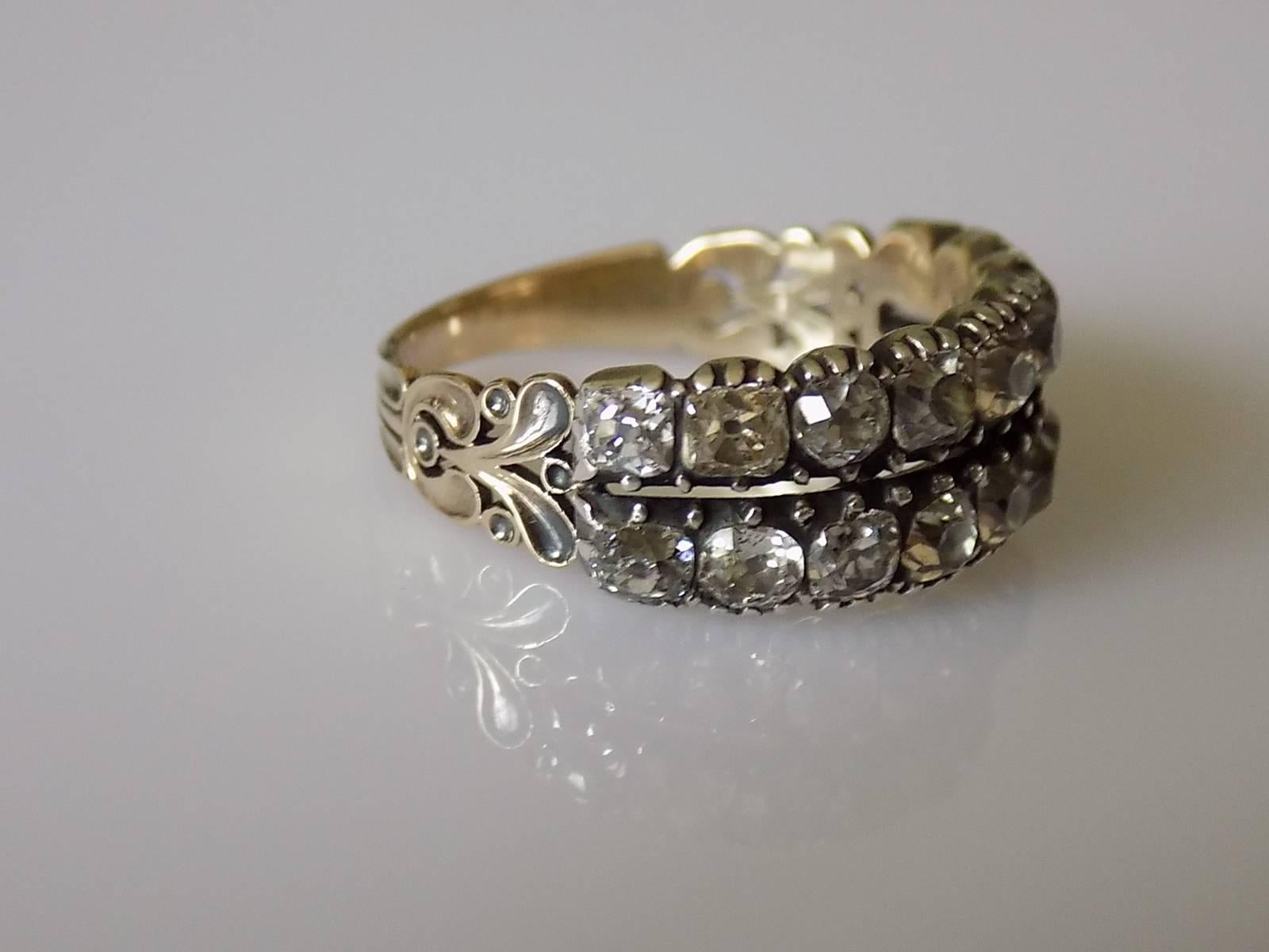 Georgian Two Row Diamond Half Eternity Ring at 1stDibs | georgian ...