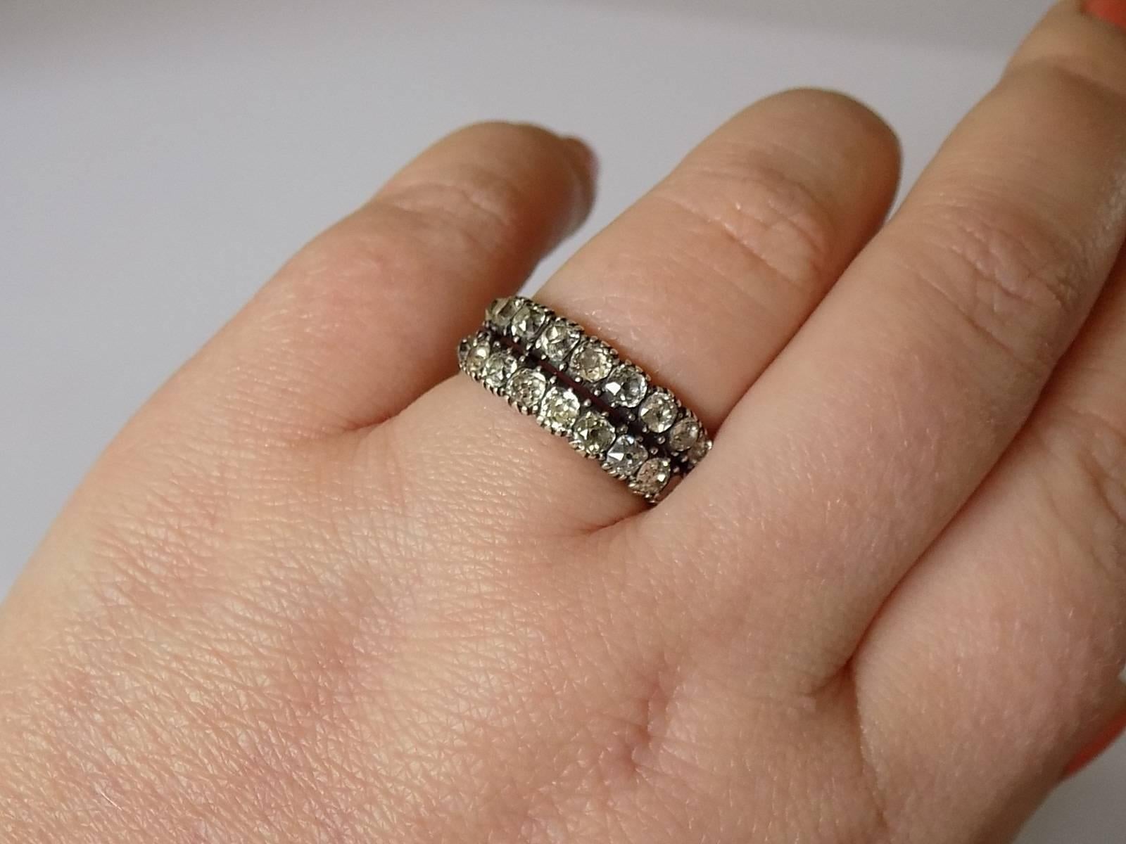Georgian Two Row Diamond Half Eternity Ring at 1stDibs | georgian ...