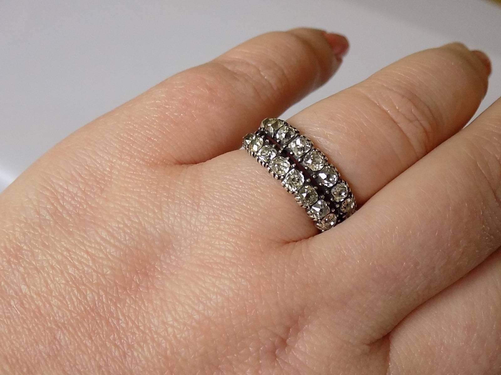 Georgian Two Row Diamond Half Eternity Ring at 1stDibs | georgian ...