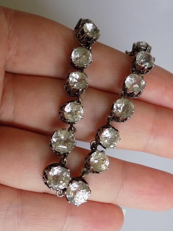 Antique Victorian French Diamond Paste Silver Riviere Necklace at ...