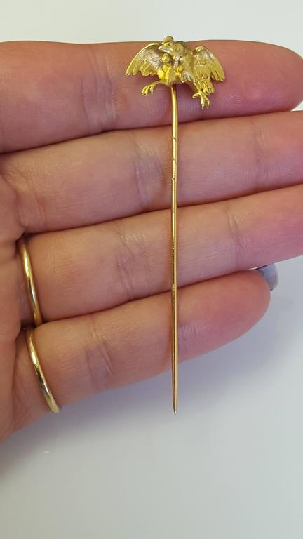 Victorian French Gold "Fighting Rooster" Stick Pin at 1stDibs