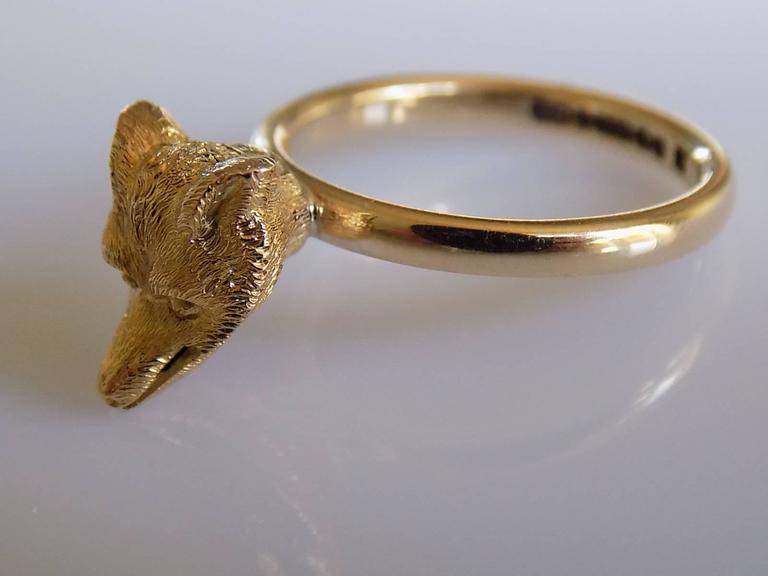 Victorian Gold Fox Ring For Sale at 1stdibs