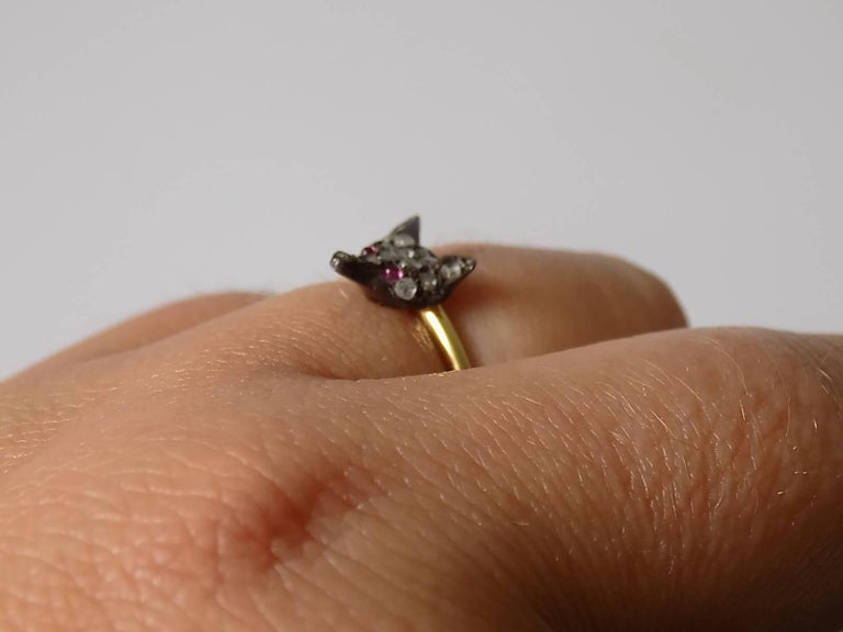 Victorian Silver Gold Diamond Fox Ring at 1stDibs | where is fox rings ...
