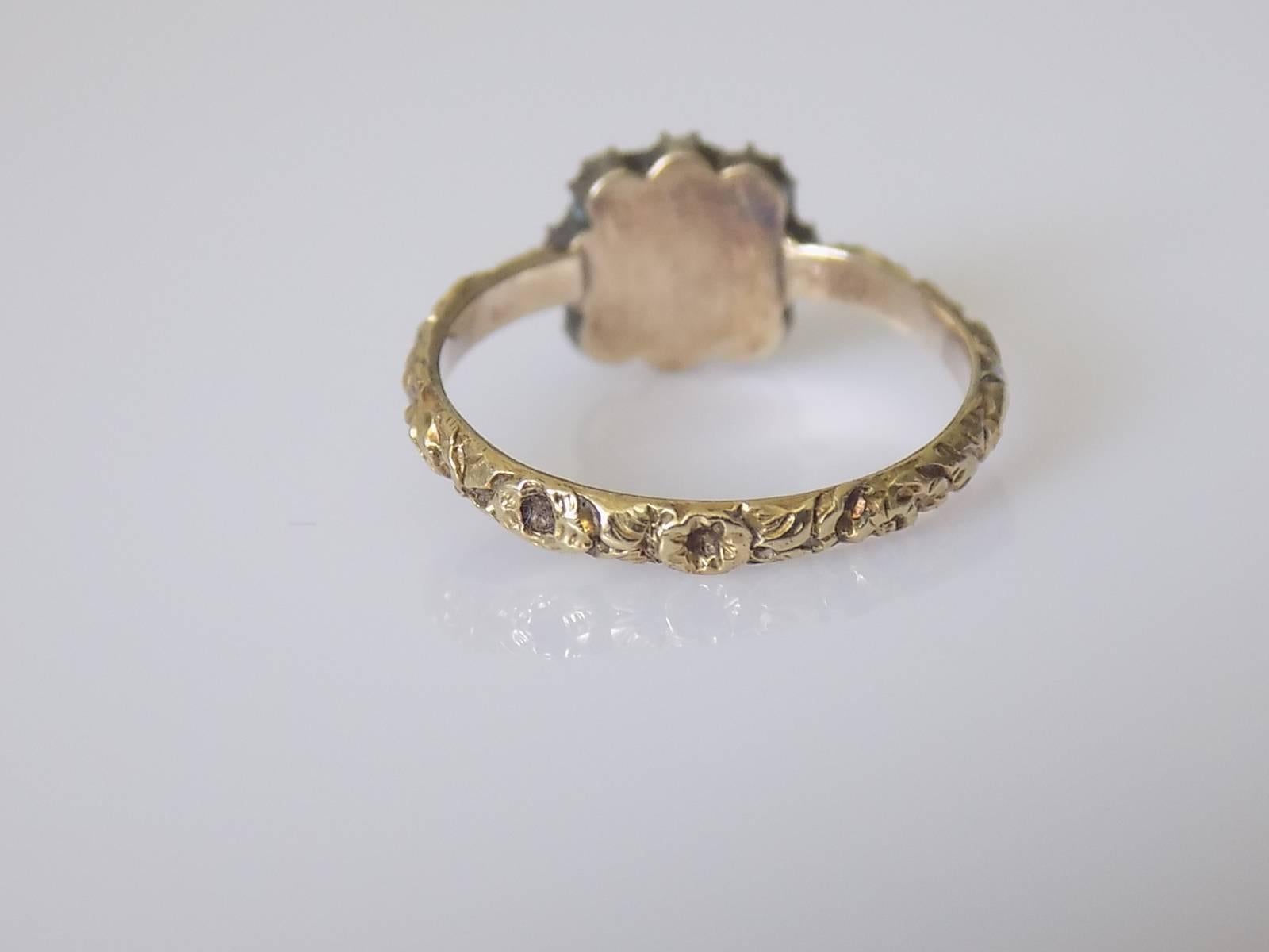 Antique Georgian Paste Gold Mourning Ring at 1stDibs