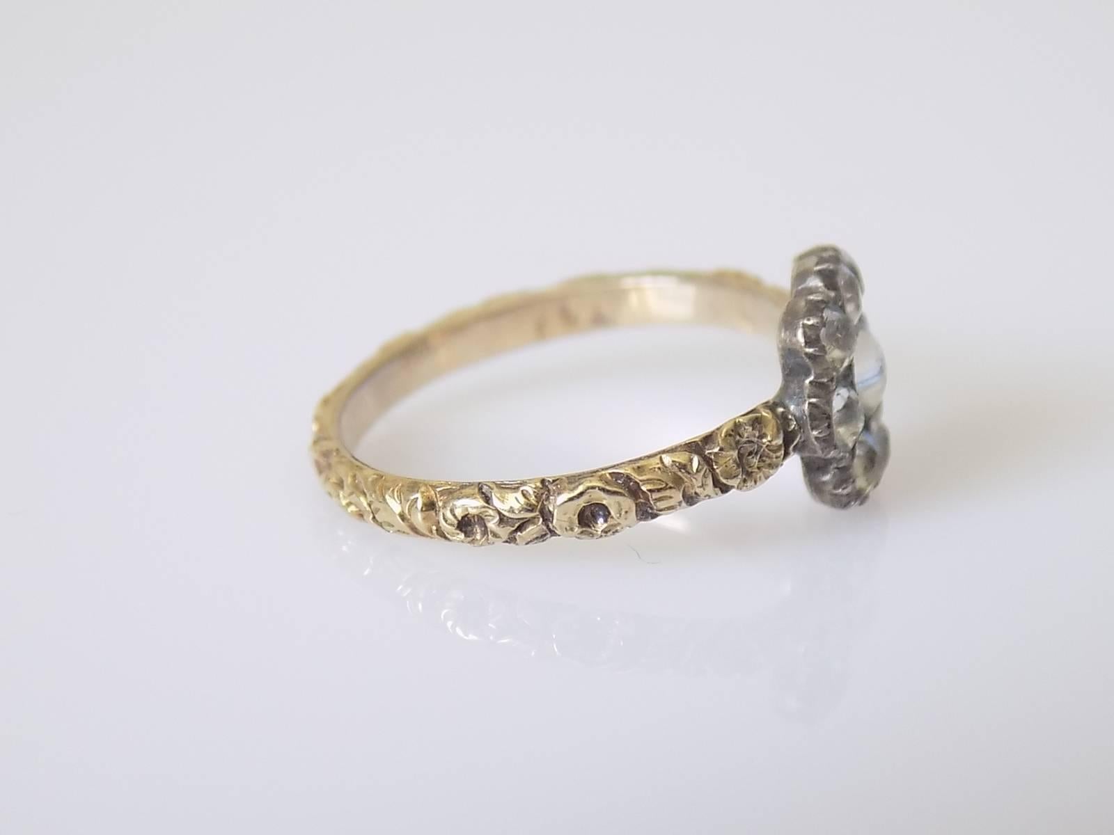 Antique Georgian Paste Gold Mourning Ring at 1stDibs