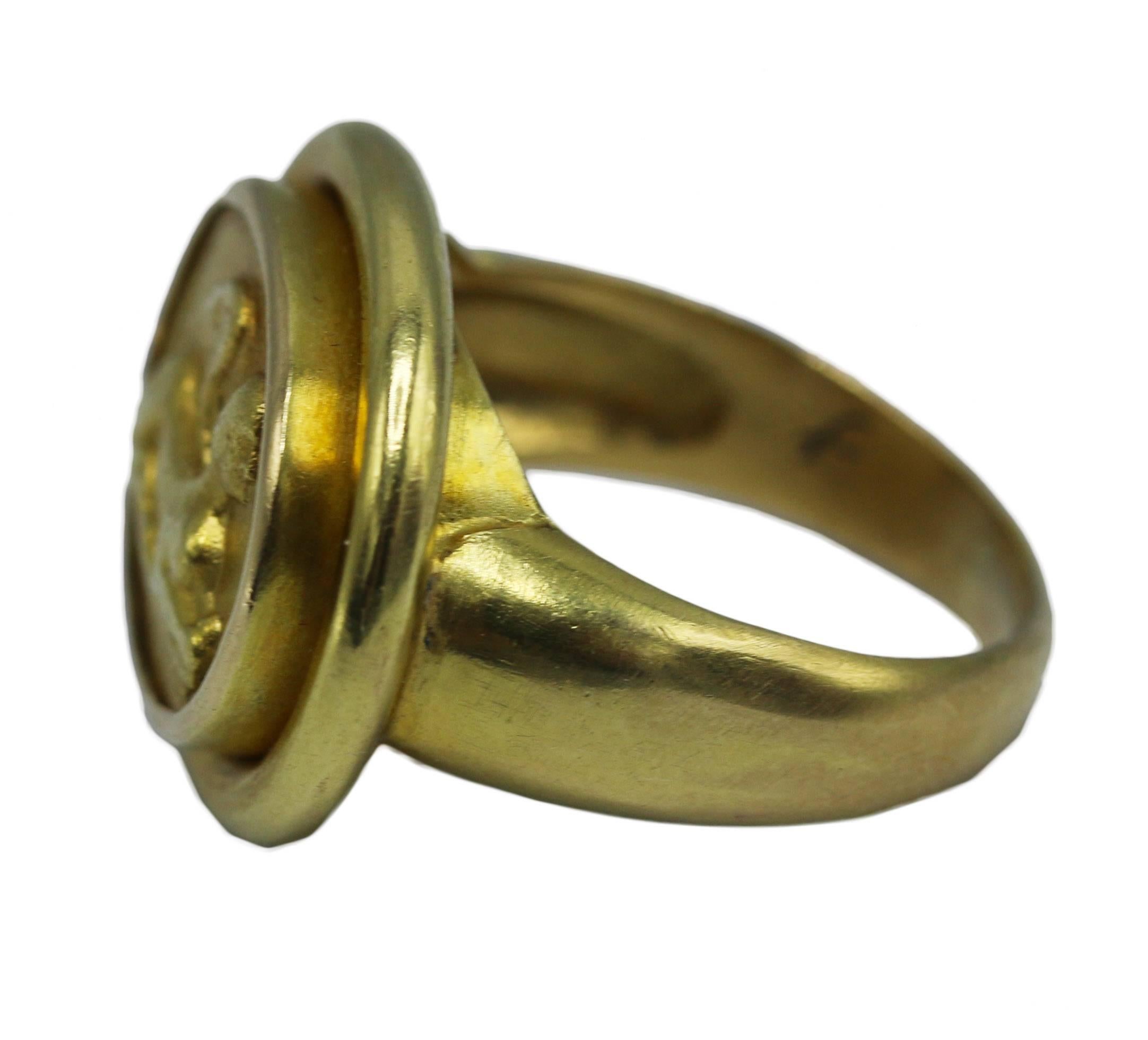Elizabeth Locke Gold Sphinx Ring at 1stDibs