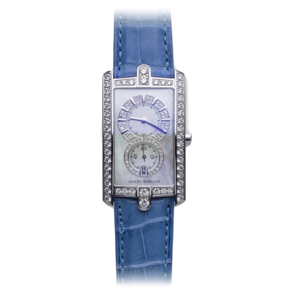 Harry Winston Ladies White Gold Diamond Avenue C Wristwatch at 1stDibs ...