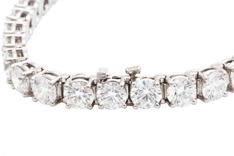 Tiffany And Co Diamond Platinum Tennis Bracelet 16 78 Carats For Sale