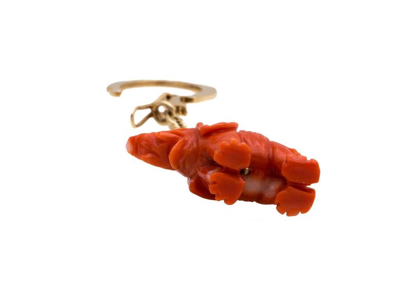 Cartier Coral Gold Elephant Keychain For Sale at 1stDibs
