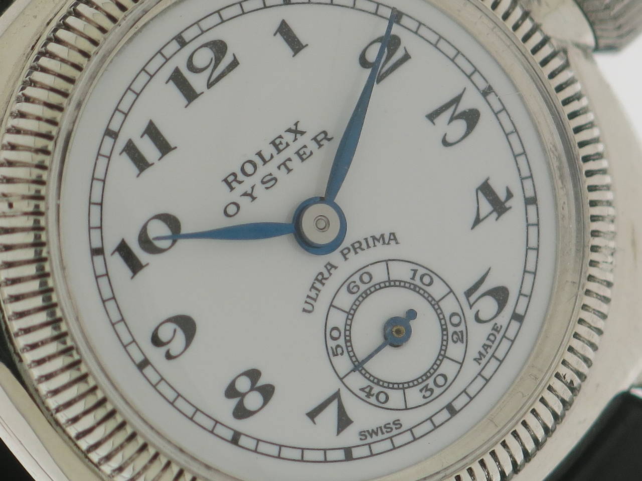 Rolex Silver White Enamel Dial Water Resistant Ultra Prima Wristwatch ...