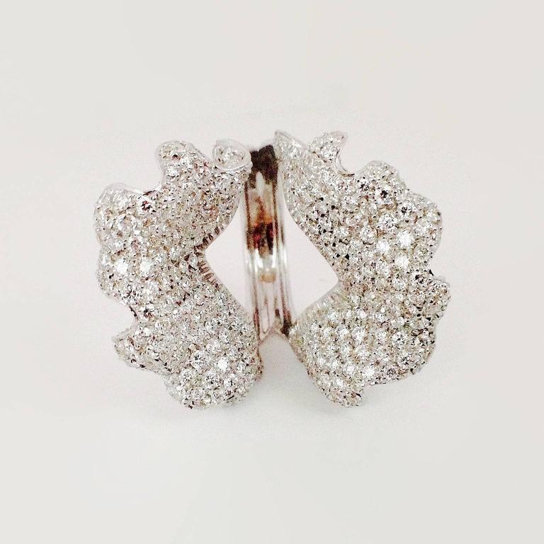 Cocktail 17.84 Carat Aquamarine White Diamond 18Kt Gold Two in One Ring ...