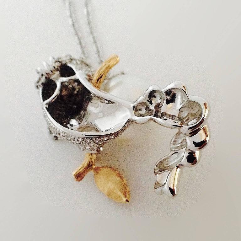 Petronilla 18Kt Gold Animal Stoat White Diamond SouthSea Pearl Pendant ...