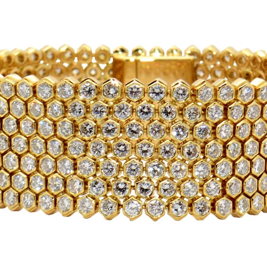 Italian Diamond Gold Bracelet For Sale at 1stDibs