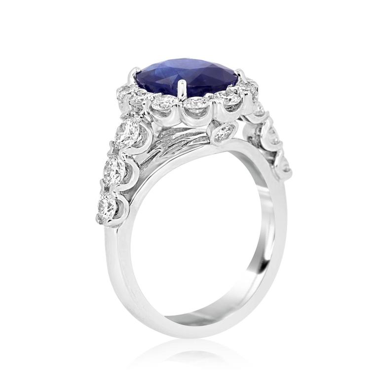 Tanzanite Oval Diamond Halo Gold Bridal Ring At 1stdibs