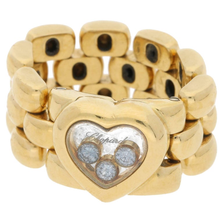 Chopard Happy Heart Diamond Gold Flex Link Ring at 1stDibs | chopard ...