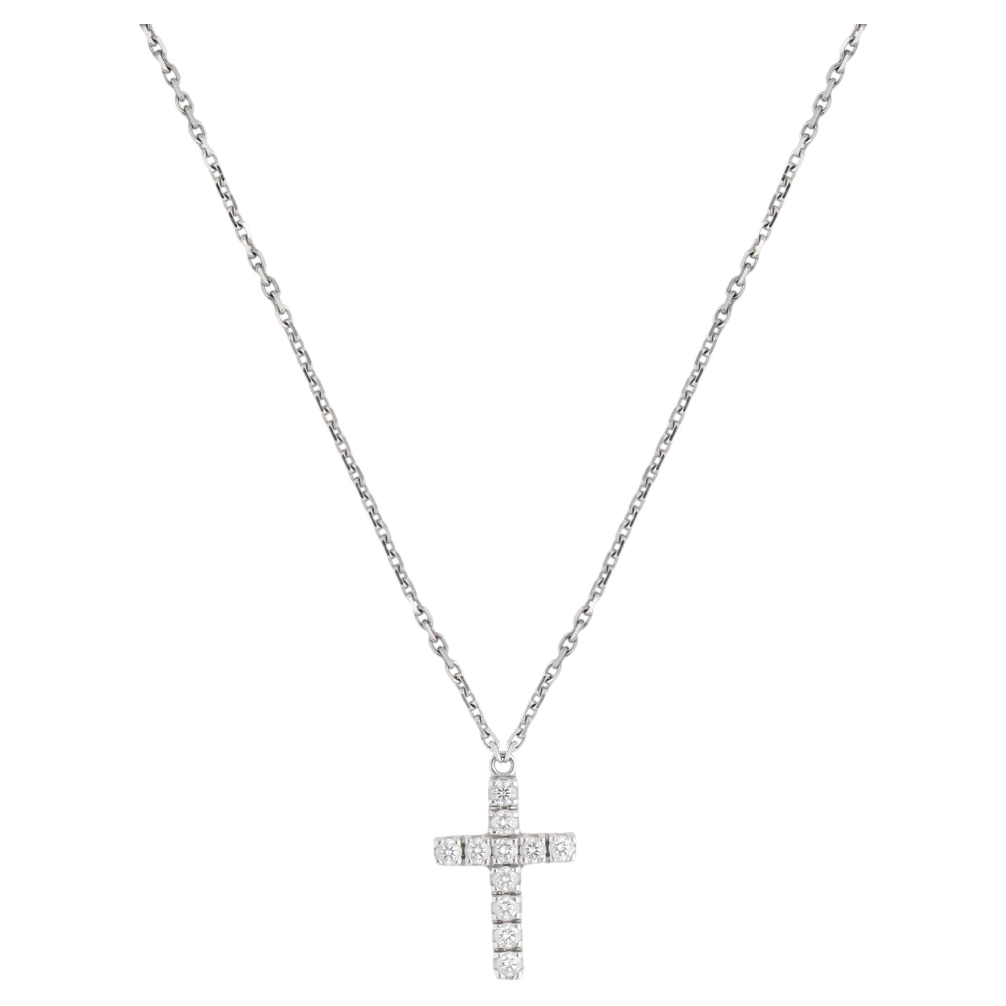 CARTIER Sucre Doo Boudouard Large Cross Diamond White Gold Pendant ...