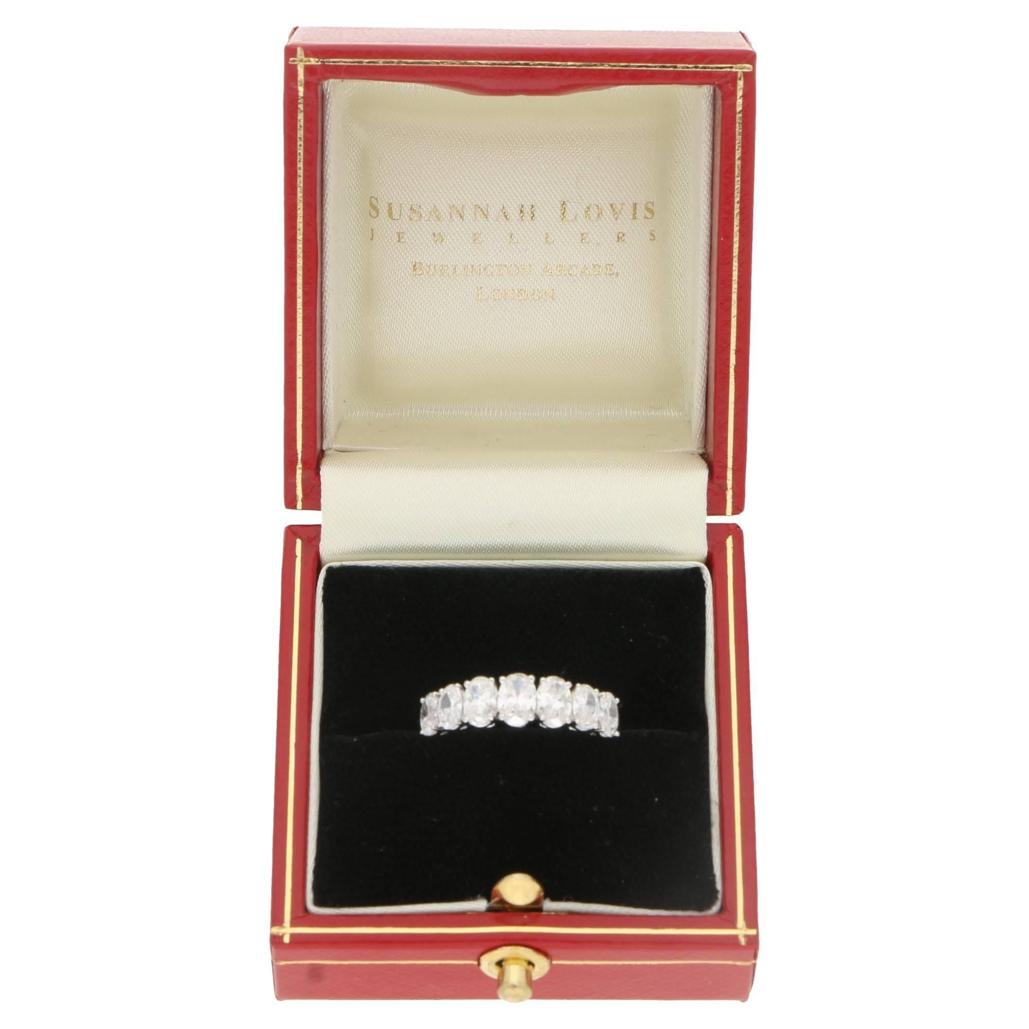 Oval Seven-Stone Diamond Engagement Ring at 1stDibs | 7 stone oval ...